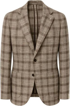 L.B.M. 1911 L.b.m. 1911, Homme, Vestes, Brun, Taille: XL Blazer &agrave; carreaux