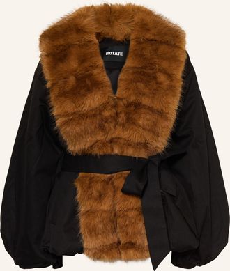 Rotate Rotate Jacke Mit Kunstfell schwarz