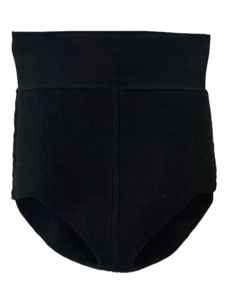 Rick Owens short en maille gaufrée à taille haute - Noir