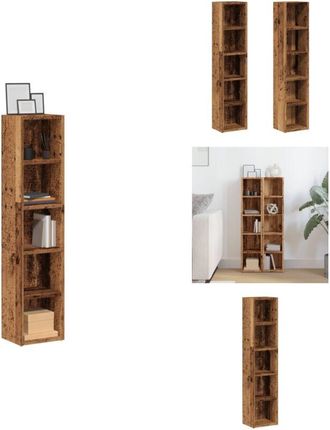 vidaXL Vidaxl - CD-Regale 2 Stk. Altholz-Optik 21x16x93,5 cm Holzwerkstoff - CD-Regal - CD-Regale - CD-Schrank - Regalschrank