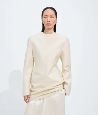 Bottega Veneta Robe en coton et toile de soie - Blanc - Femme - 32