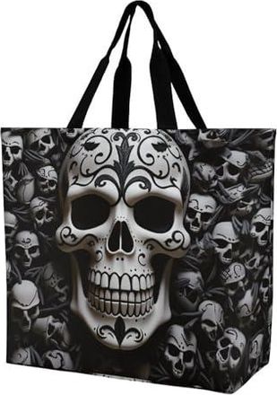 Generic Cr&acirc;nes Noirs Et Blancs Sac Courses D&eacute;contract&eacute; Sacs De Courses R&eacute;utilisable Sac Fourre-Tout Pour Travail Gym Quotidienne