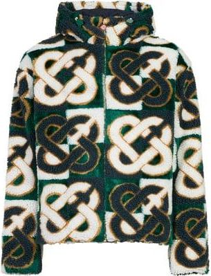 Casablanca Blouson logotyp&eacute; en laine m&eacute;lang&eacute;e