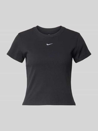 Nike Cropped T-Shirt in Ripp-Optik mit Logo