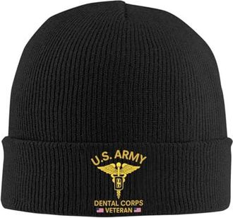 Generic Vétéran du Corps Dentaire Américain Unisex Bonnet De Trawler Élastique Skull Cap Respirant Bonnets Hiver pour Jogging Randonnée Cyclisme