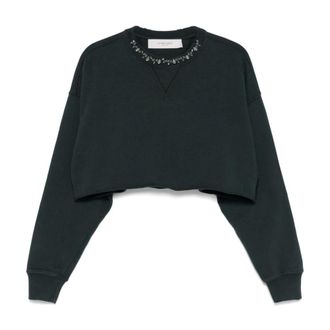 Golden Goose Embellished Cropped Sweatshirt - - Sweatshirts & Hoodies - Damen - Schwarzk - S