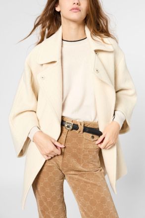 Gerard Darel Manteau court en coton et laine - SELMA - Naturel