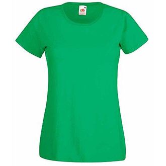 Fruit Of The Loom Valueweight - T-shirt en coton ras-du-cou pour femme - Vert - Medium