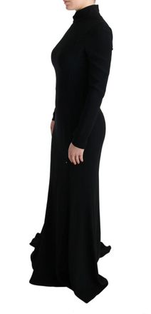 Dolce & Gabbana Womens Black Stretch Long Gown Sheath Dress Acrylic