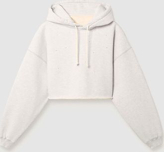 Golden Goose Sweatshirt Oversize Crop Vintage Gray Melange