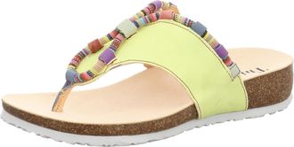 Think Damen Julia Chromfrei Gegerbte Nachhaltige Zehentrenner, Lime Kombi 6000, 40 EU