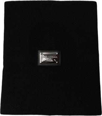 Dolce & Gabbana Logo Plaque Cashmere Neck Warmer - Black
