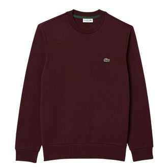 Lacoste Rundhalsausschnitt Sweatshirt f&uuml;r Herren Fleece (Bordeauxrot)