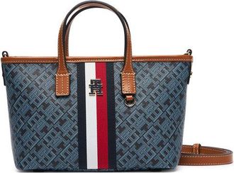 Tommy Hilfiger Handtasche Th Monoplay Mini Tote Corp AW0AW19177 Dunkelblau