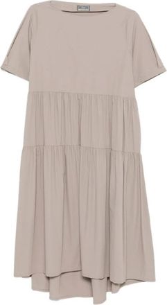 Herno Femme, Robes, Brun, Taille: 36 FR Short Sleeves Tiered Skirt
