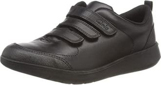 Clarks Scape Sky K, Jungen Sneaker, Schwarz (Black Leather Black Leather), 28.5 EU (10.5 UK)