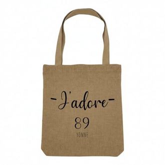 Fabulous Sac Shopping Tote Bag Aspect Lin - JAdore 89 Yonne Departement France Region Auxerre - Sac de Courses Toile Epaisse 360g Beige Naturel Cabas Port&eacute; Epa