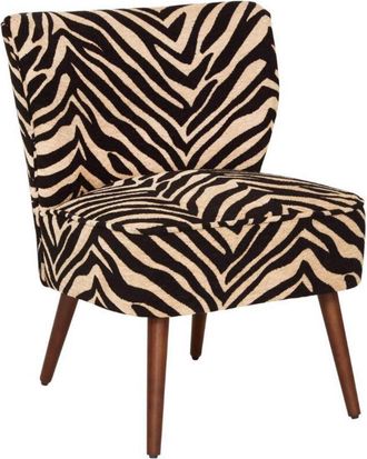 PEGANE Fauteuil de salon imprim&eacute; z&egrave;bre - Longueur 68,5 x Profondeur 68,5 x Hauteur 80 cm