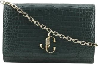 Jimmy Choo London Sac bandouli&egrave;re en cuir grain&eacute; Varenne Pre-owned - Femme - Pre-owned - Vert - Taille: ONE Size