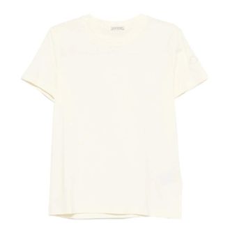 Moncler T-Shirt aus Baumwolle mit Logostickerei - - Tops - Damen - Wei&szlig; - M