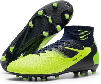 Dream Pairs Fu&szlig;ballschuhe Herren Top Professionelle Trainingsschuhe Professionelle Stollen Spikes Cleats Schn&uuml;rsenkel Football Schuhe,Size 44.5,Neongelb,SDSC2407M