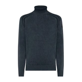 Roberto Ricci Design Baumwoll-Rollkragenpullover mit hohem Kragen - - Knitwear - Herren - Blau - M