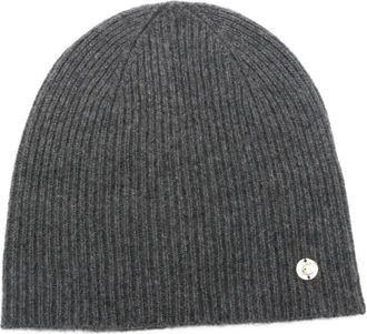 Coccinelle bonnet côtelé à plaque logo - Gris