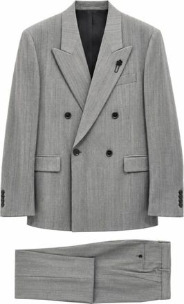 Lardini Costume Prince de Galles &agrave; Double Boutonnage - Homme - Costumes - Gris - Taille: L