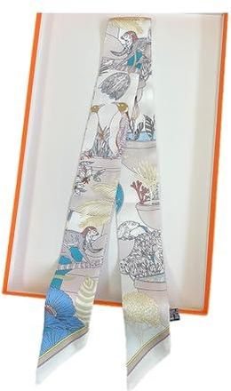 Generic Lot de 5 &eacute;charpes en soie fran&ccedil;aise de 90 cm, rubans d&eacute;coratifs pour femmes, Couleur 1, taille unique