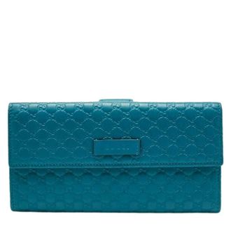 Gucci Portefeuille Continental Pre-owned - Femme - Pre-owned - Bleu - Taille: ONE Size