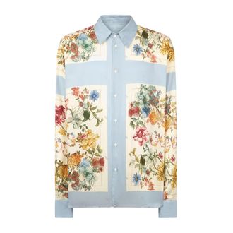 GCDS Floral Shirt - - Shirts - Herren - Blau - XS