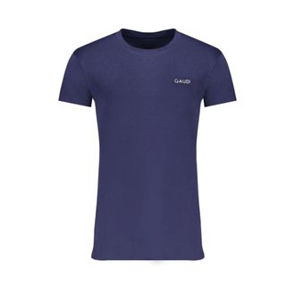 Gaud&igrave; Homme, Tops, Bleu, Taille: XL Bleu Coton Imprim&eacute; Logo T-Shirt