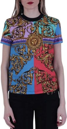 Versace Jeans Couture Femme, Tops, Multicolore, Taille: 36 FR T-shirt &agrave; Panneaux Plac&eacute;s et Guirlande