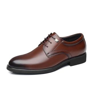 Generic Chaussures Oxford habill&eacute;es for Hommes, Derbies &agrave; Lacets, Bout Rond, en Similicuir, Semelle en Caoutchouc antid&eacute;rapante.(Marron,38 EU)