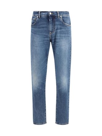 Dolce & Gabbana Mens Jeans Straight-Leg Denim Blue Cotton