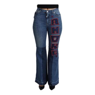 Dolce & Gabbana Femme, Jeans, Bleu, Taille: 34 FR Amore Flare Jeans - Bleu