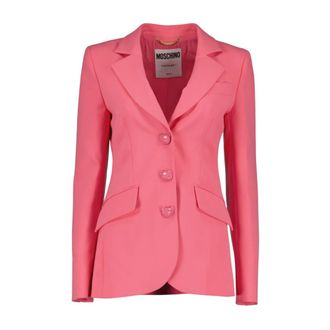 Moschino Femme, Vestes, Rose, Taille: 34 FR Blazer Classique avec Boutons Teddy