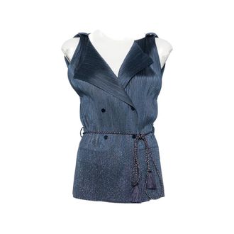 Giorgio Armani Pliss&eacute;-effect Double-breasted Vest