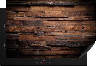 Decorwelt Herdabdeckplatte aus Kunststoff Induktionsmatte Herdabdeckmatte Abdeckung Ceranfeld Holz Braun 80x52 cm Abdeckplatte Ceranfeldabdeckung Antirutschmatt
