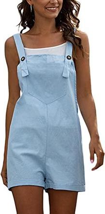 TOMWELL Combishort Femmes Jeans Salopette Short Combinaison Ete Jeans Courte Short Pantalon en Denim Combinaison Combishort Jeans Casual Pants Slim Skinny B B