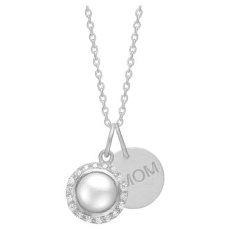 Frk. Lisberg Femme, Accessoires, Gris, Taille: L Collier MOM avec Perle dEau Douce