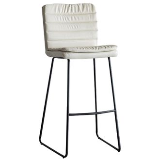 Generic Barhocker, Barhocker mit R&uuml;cken- und Fu&szlig;st&uuml;tze, mit PU-Leder bezogene Barhocker in Tresenh&ouml;he, einfache Montage, Sitzh&ouml;he 76 cm