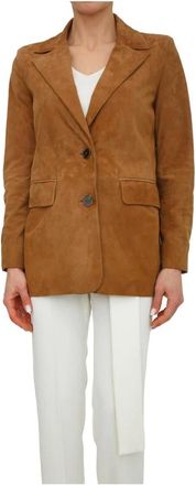 Marella Femme, Vestes, Brun, Taille: 36 FR Giacca in pelle