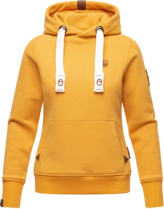 Navahoo Damen Sweatshirt Hoodie Pullover Pulli Sweater Kapuze warm B686 [B686-Daml-Gelb-Gr.M]