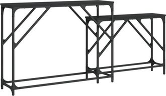 vidaXL Vidaxl - Tables console gigognes 2 pcs noir bois dingénierie