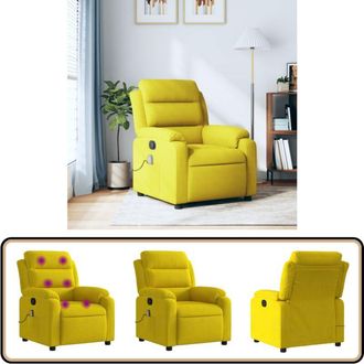 vidaXL Massagesessel Gelb Samt - Massage Sessel - Relaxsessel - Samtsessel - Wohnzimmersessel - Bequeme Sessel