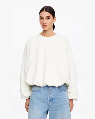 Arket Sweatshirt Mit Ballonschnitt -Wei&szlig;