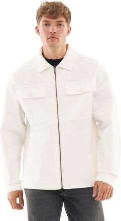 Johnny Urban Overshirt Herren Wei&szlig; - Cameron - Oversize Jacke f&uuml;r Fr&uuml;hling & Sommer - Hemdjacke mit Rei&szlig;verschluss - Freizeithemd - 100% Baumwolle