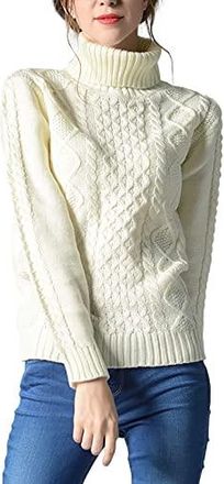 Generic T-shirt de compression pour femme - Haut de fitness - Col roul&eacute; - Couleur unie - Pull en tricot &agrave; manches longues - Pull pour la maison - Cadeau de No