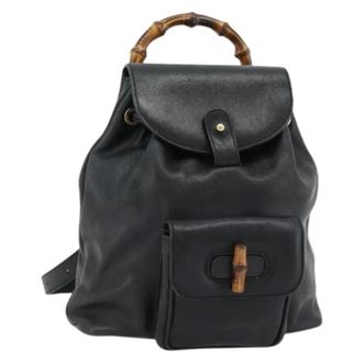Gucci Sac &agrave; dos vintage en cuir Pre-owned - Femme - Pre-owned - Noir - Taille: ONE Size